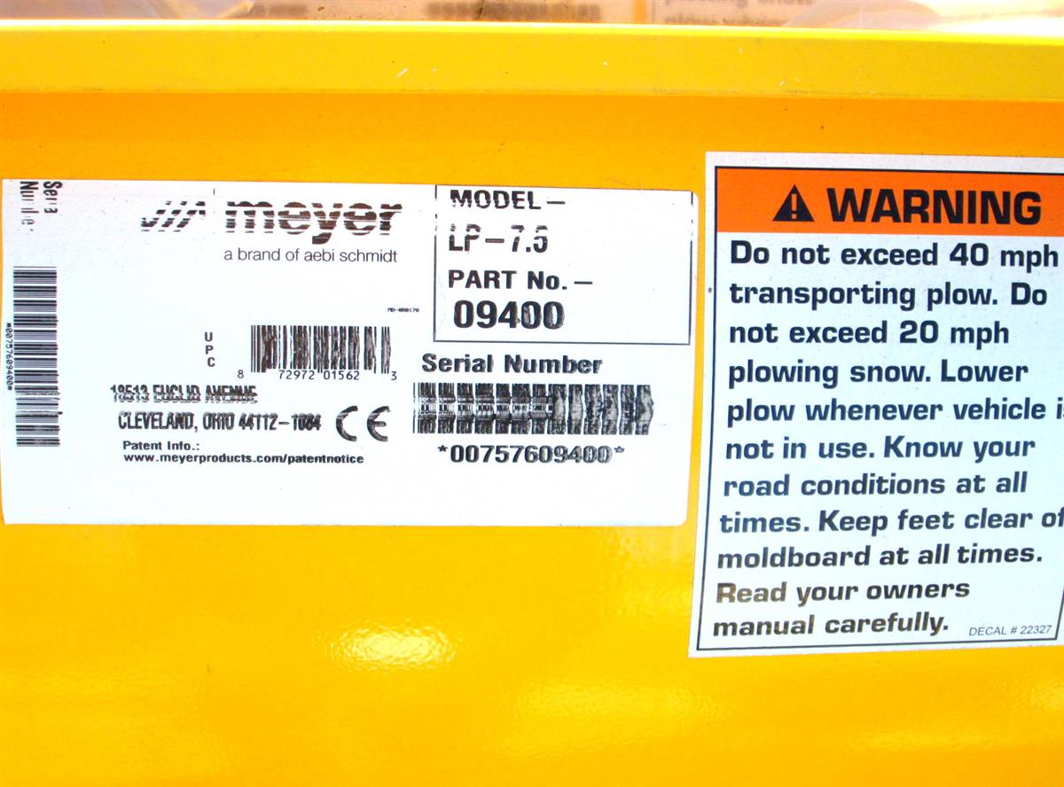 Meyer Lot Pro 7.5 Foot Plow Meyer Snow Plow Snow Removal